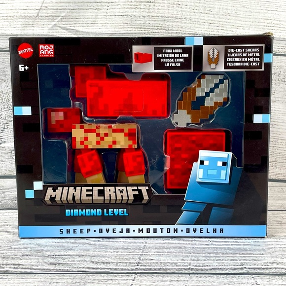 Minecraft | Toys | Mattel Minecraft Diamond Level Red Sheep Figure Play ...